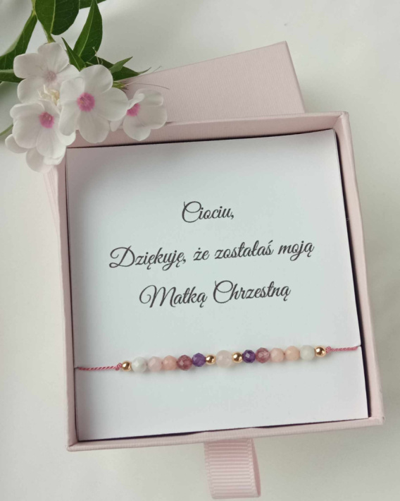 Bransoletka dla Chrzestnej- Butterfly - Biżuteria naturalna Mamitka